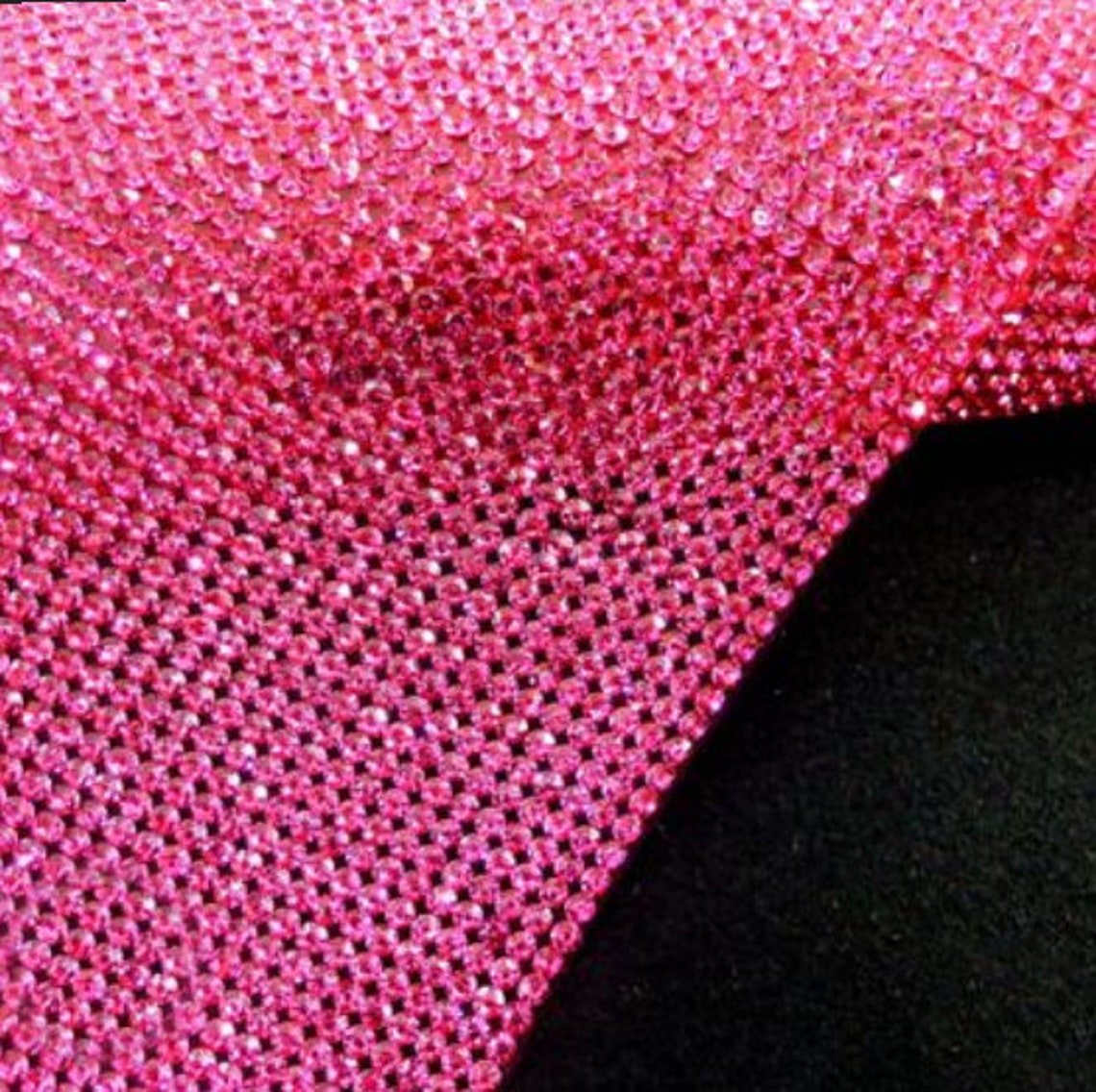Rose Pink - Glass Rhinestones Sheet Self Adhesive Applique / Sticker ...