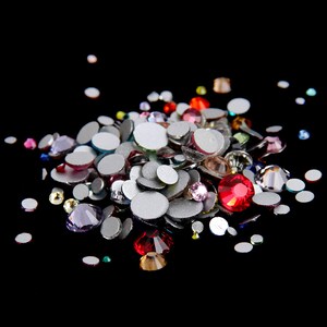 Mixed Colors -- 5000 Pcs Assorted 8 Sizes Crystal Glass Rhinestones ...