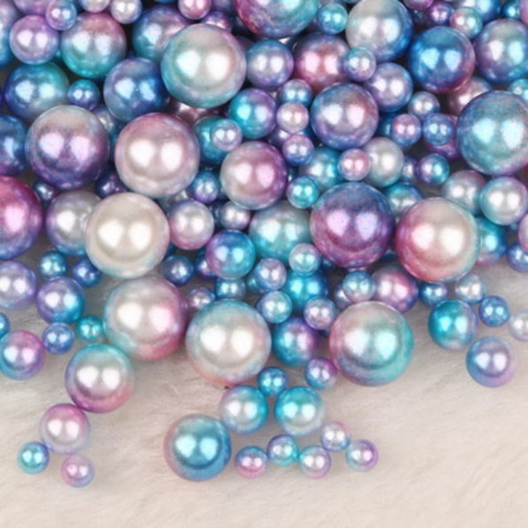 500 Pieces NEW Rainbow Multitone Round Faux Pearls 3mm 10mm Diy ...