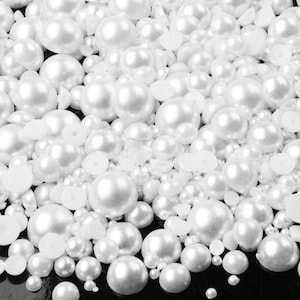 500 750 Pieces White Mix Sizes Flat Back Resin Pearl | Etsy