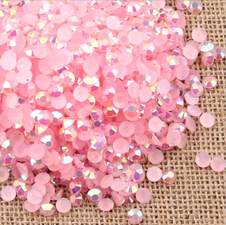 AB Pink - 1000 2mm 3mm 4mm 5mm or 100 6mm Jelly AB Flatback Resin ...