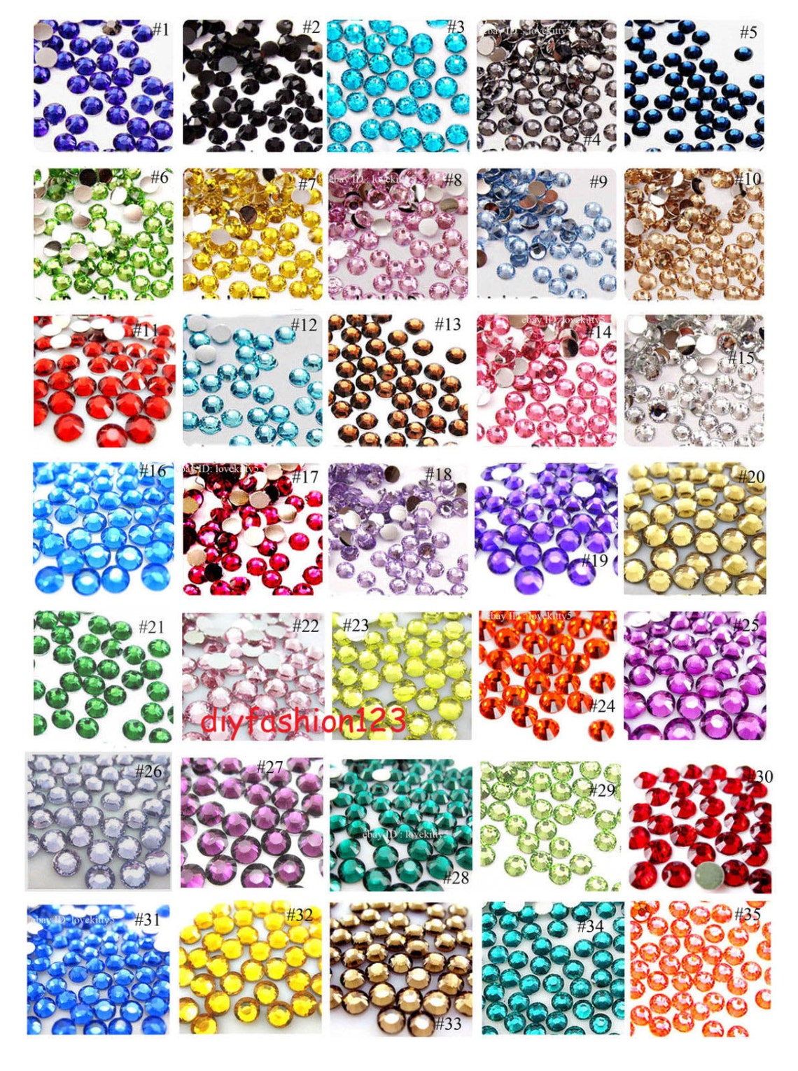 4mm 1000 Pieces / 40 Colors Rhinestones Resin Flatback 14 Fact | Etsy
