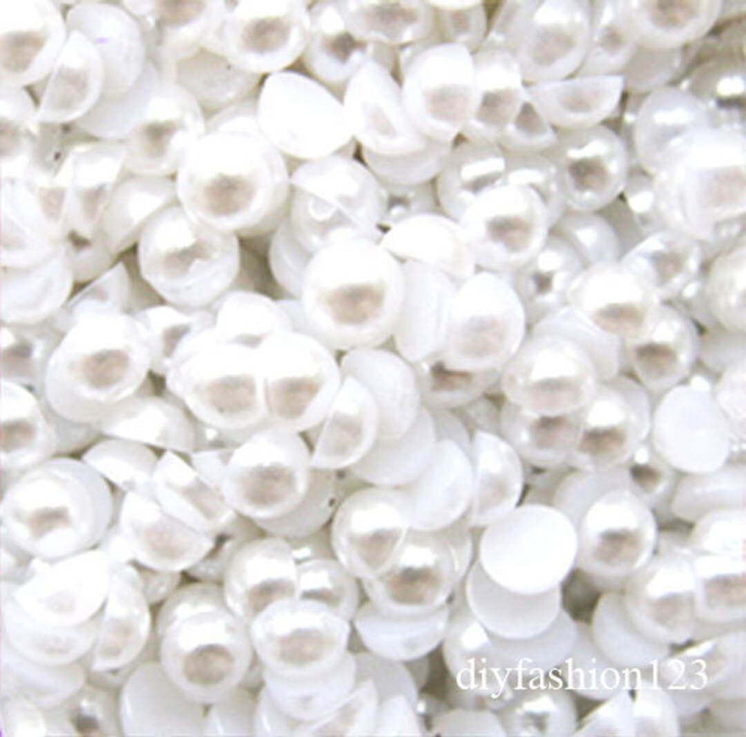 1000 Pieces White 5mm Flat Back Resin Pearl Cabochons - Etsy