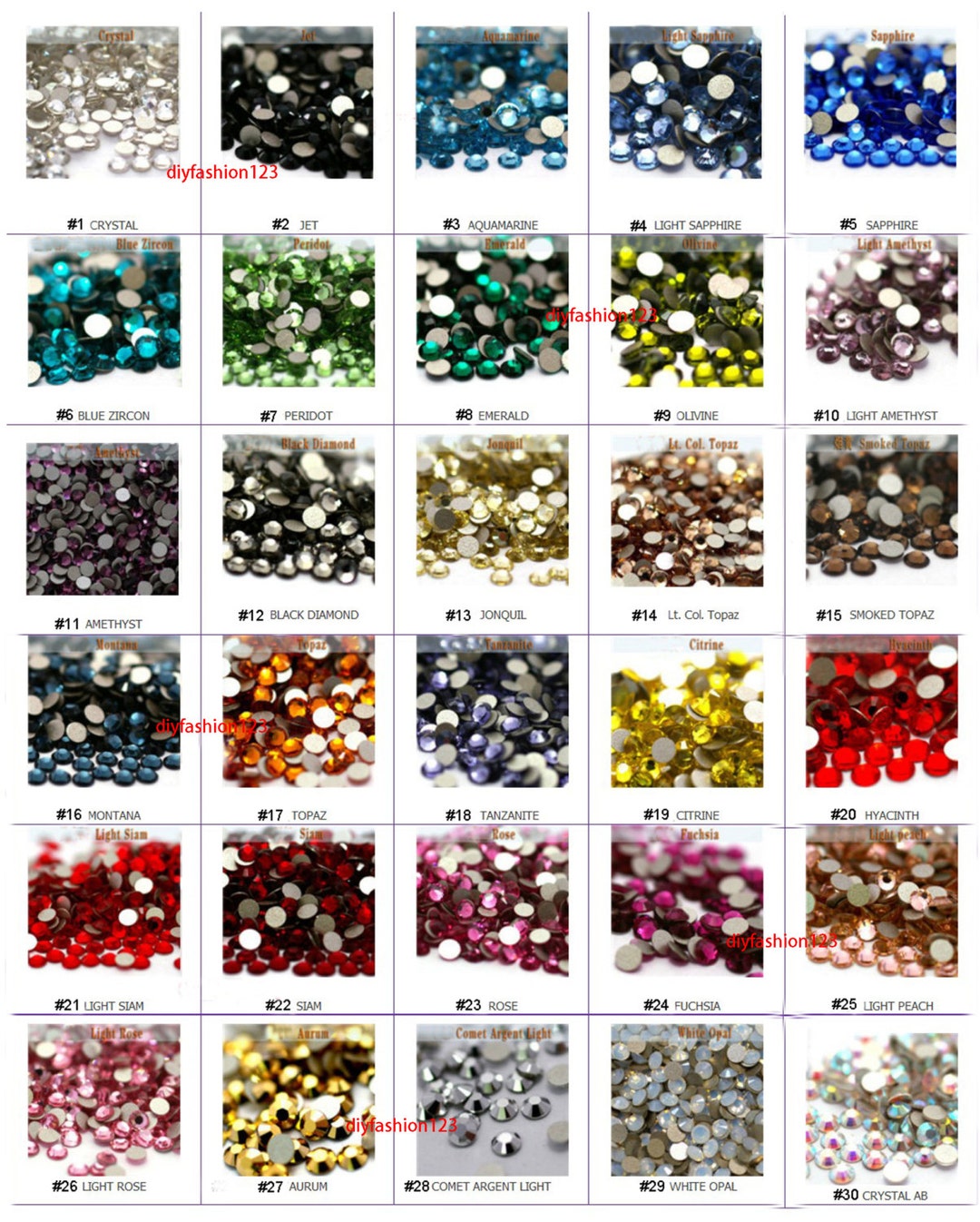 1440 Pcs SS12 -- Glass Rhinestones Flatback High Quality No Hotfix ...