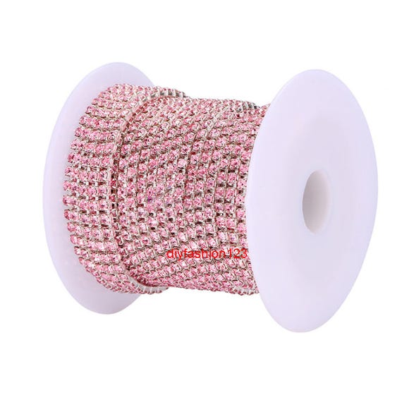Ss12 Silver Plated Cup Chain Wholesale Lot Crystal Trim Rhinestone