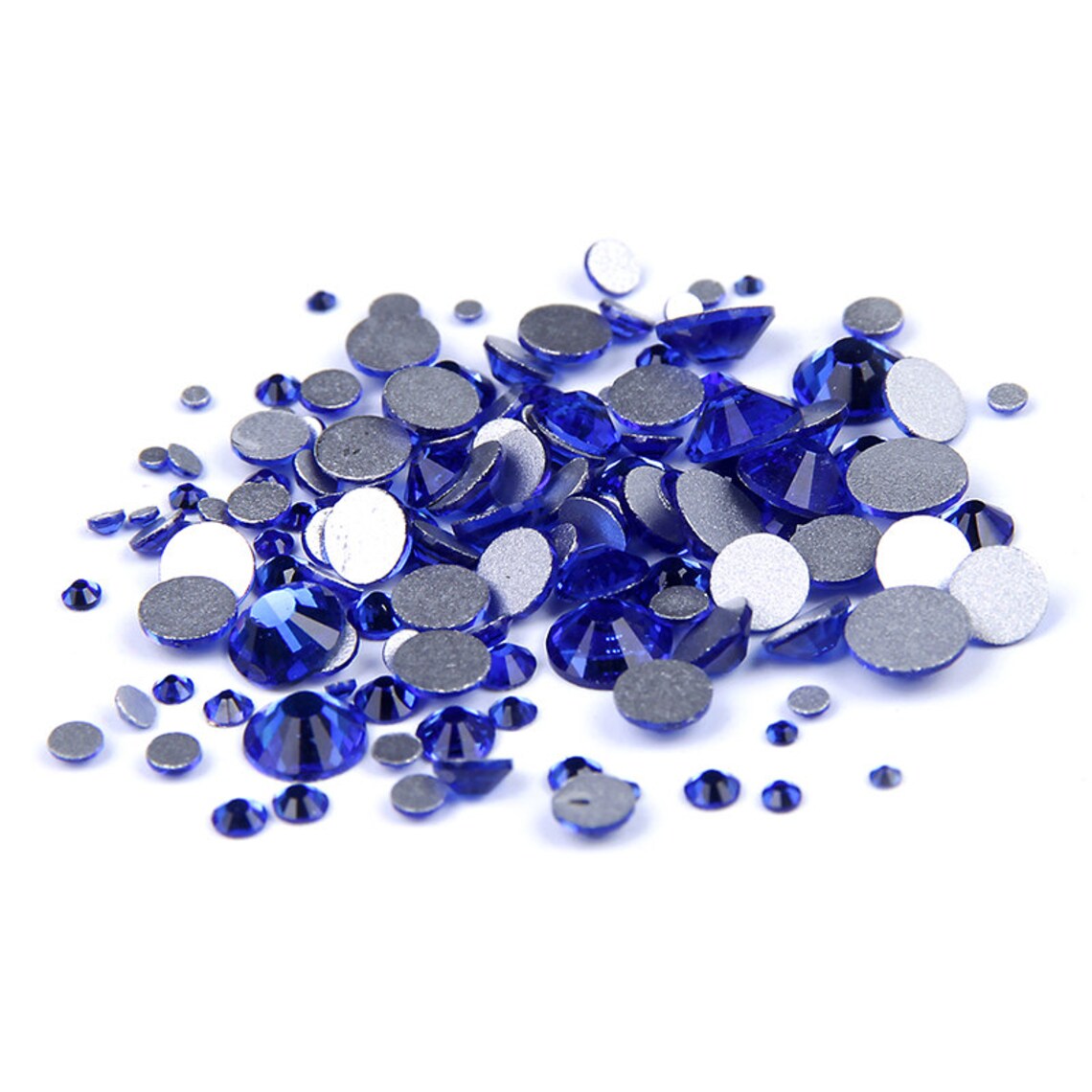 Dark Blue -- 5000 Pcs Assorted 8 Sizes Crystal Glass Rhinestones ...