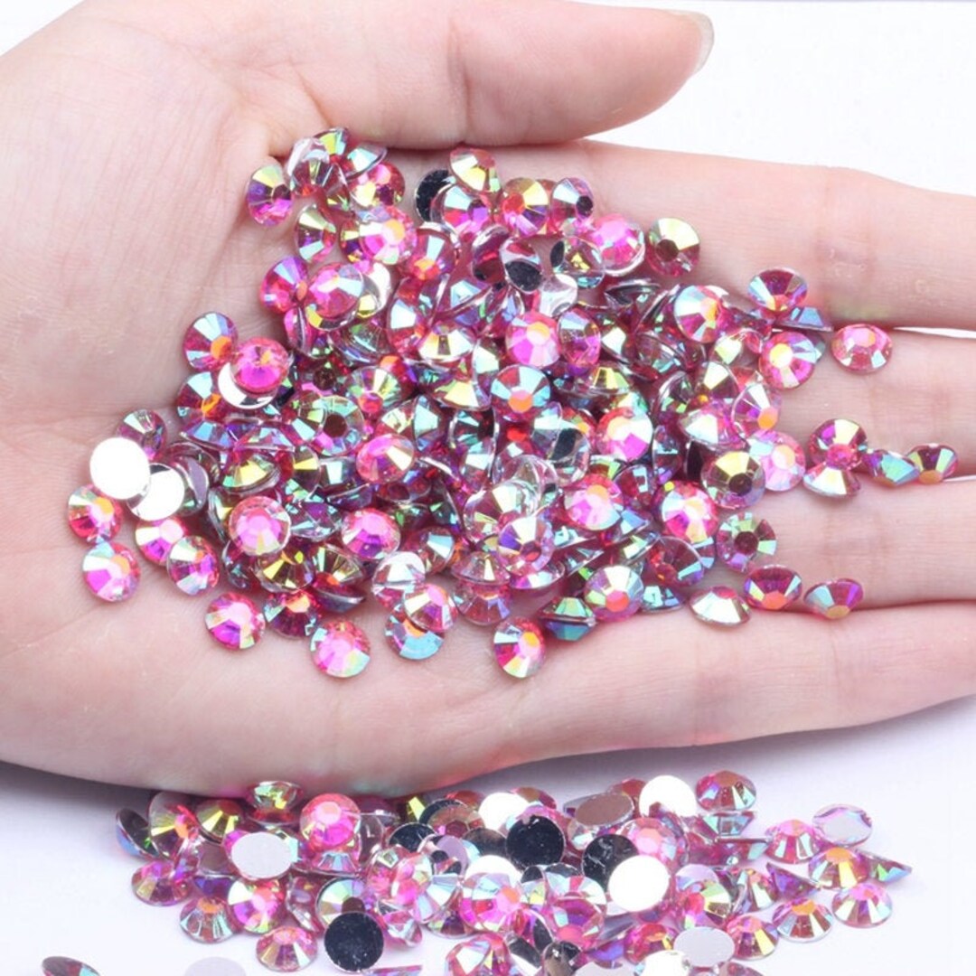 AB Rose Pink / Resin - 1000 2mm 3mm 4mm 5mm or 100 6mm Resin / Silver ...