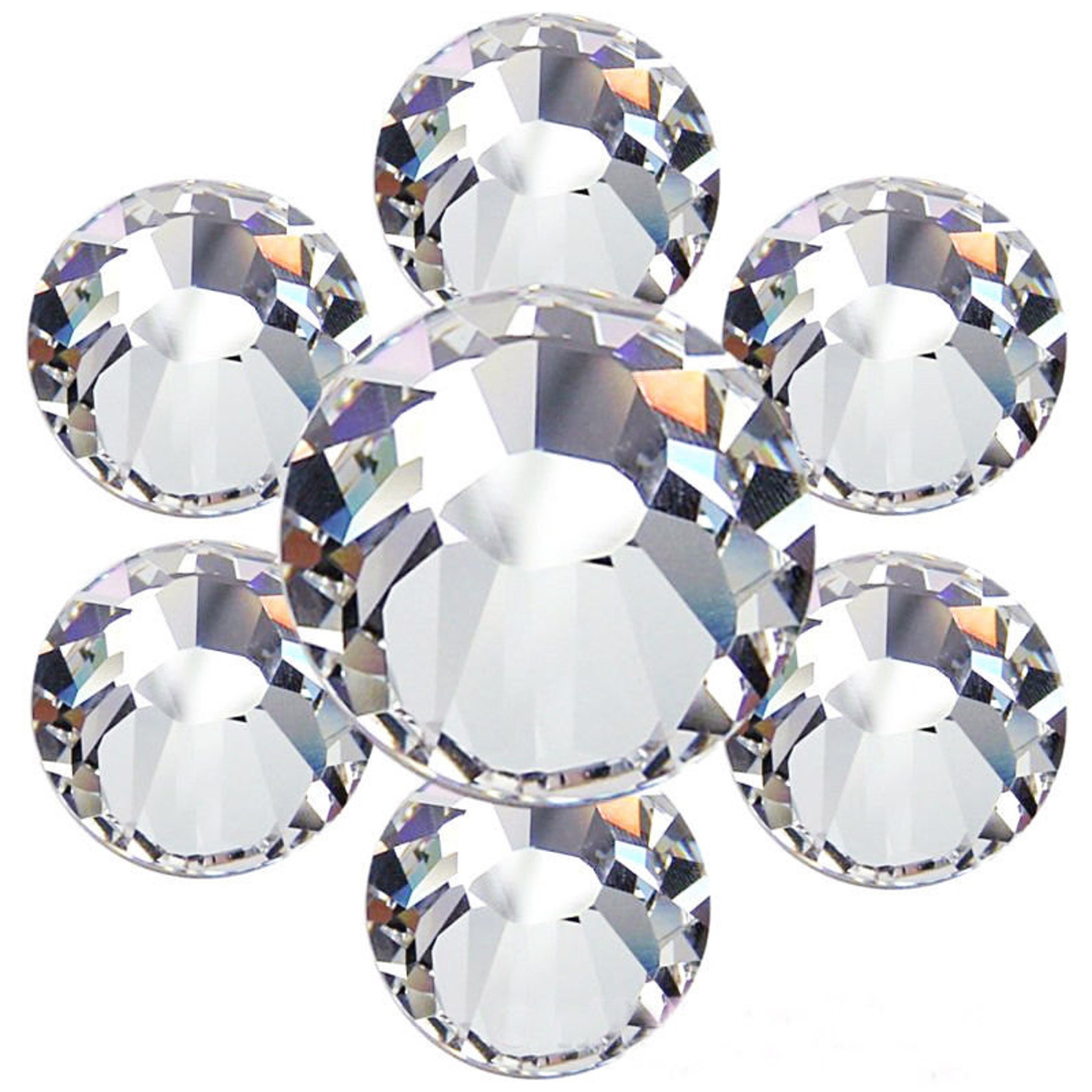 Clear -- Crystal Glass Pack Flatback Rhinestones ( SS3 -- SS40 ) High ...