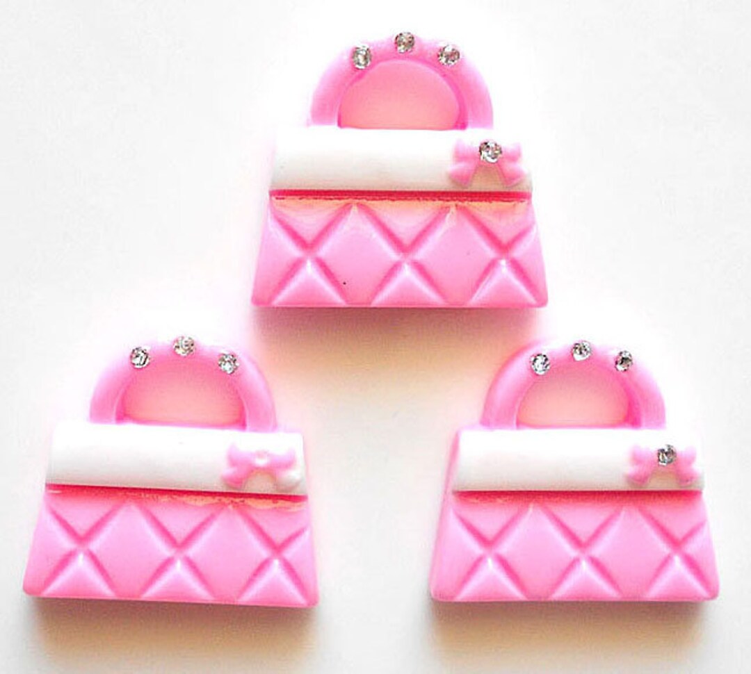 3pc Pink Purses ---- Cute Japanese Kawaii Flat Back Resin Decoden ...