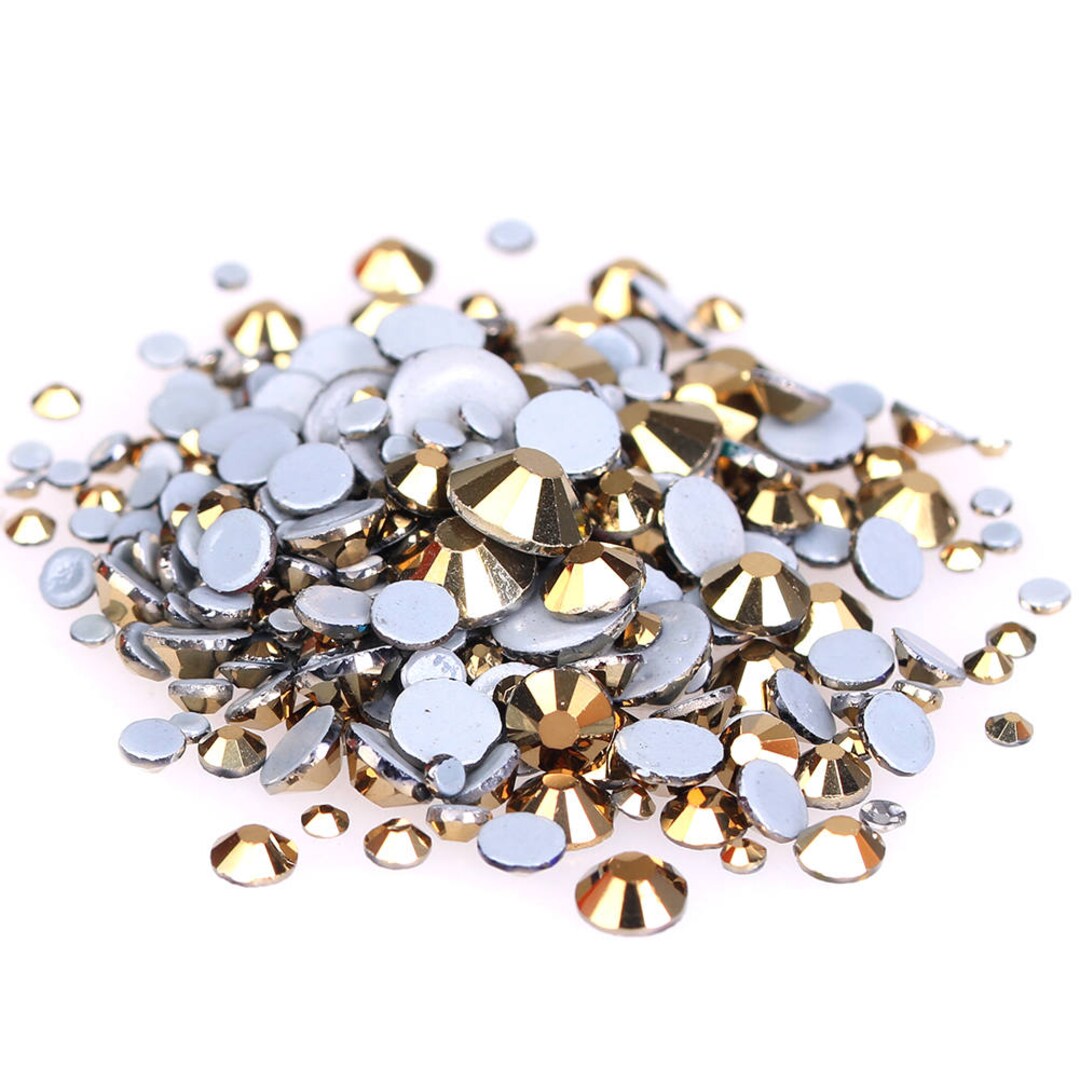 Mineral Gold -- 4000 Pcs Assorted 8 Sizes Crystal Glass Rhinestones ...