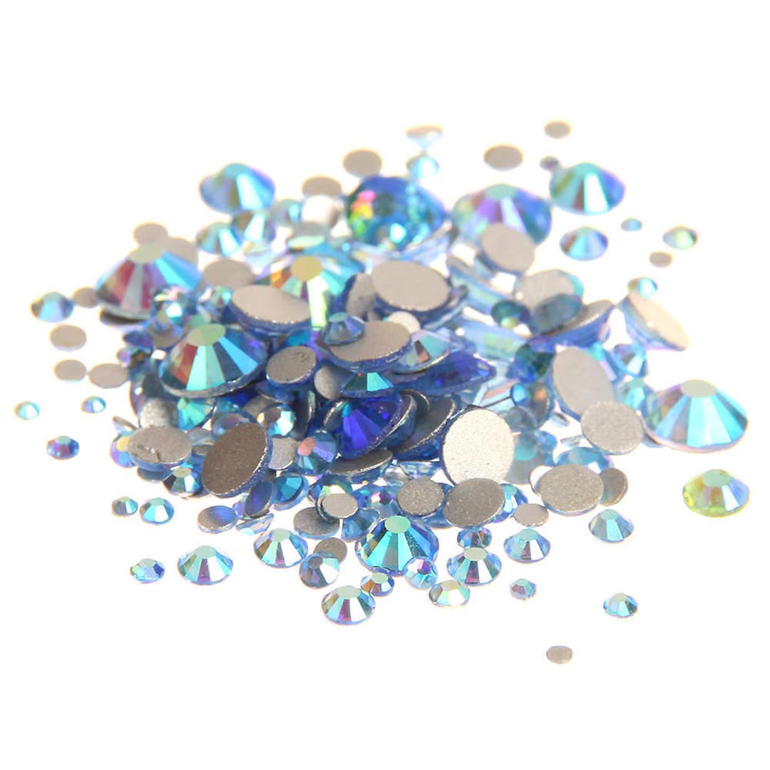 AB Light Blue -- Crystal Glass Rhinestones Flatback High Quality No ...