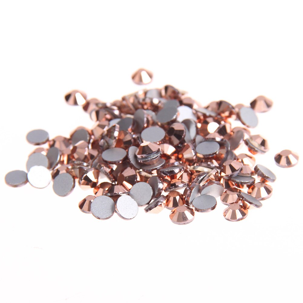 Rose Gold -- 5000 Pcs Assorted 8 Sizes Crystal Glass Rhinestones ...