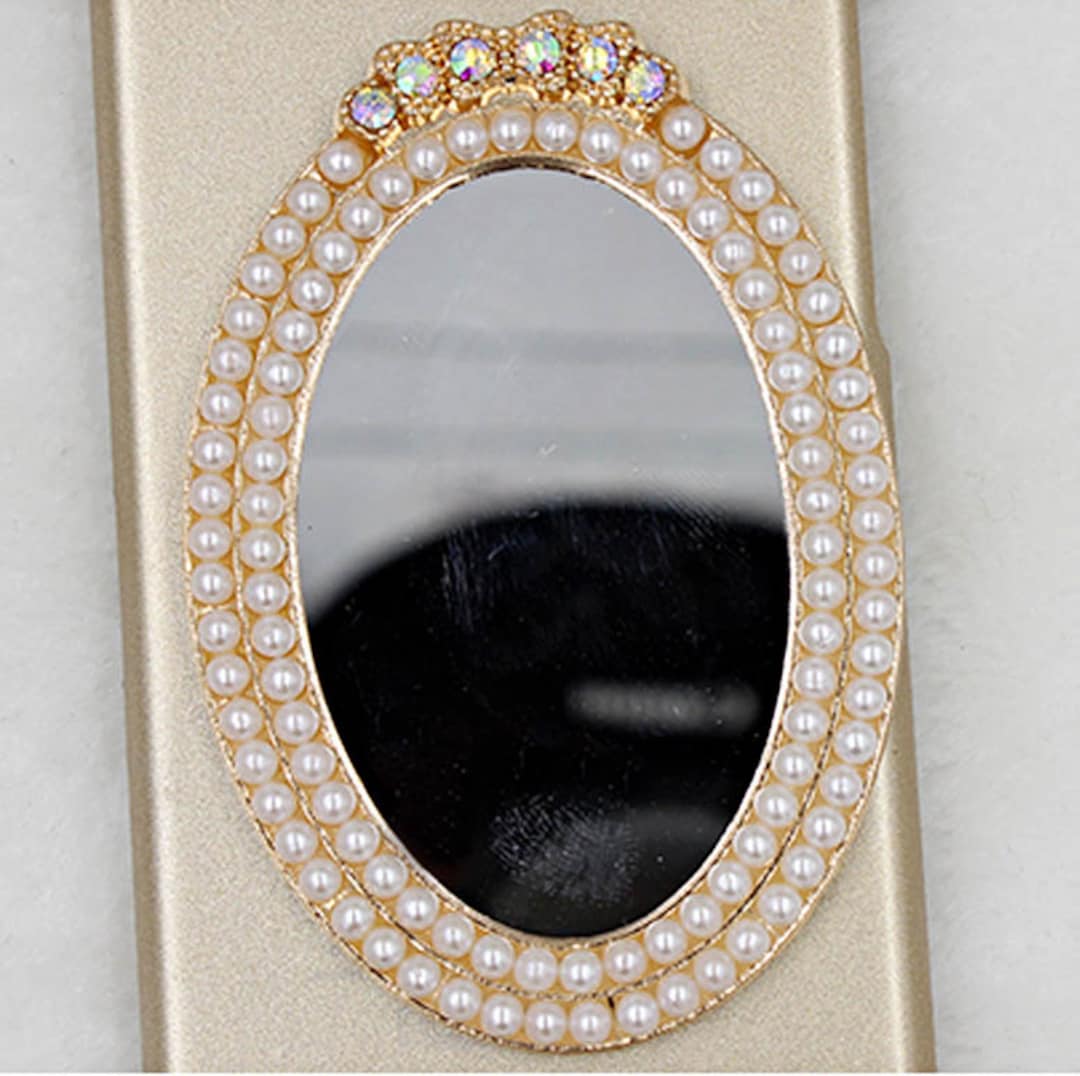 1 Piece Large Pearled Mirror Alloy Bling Bling Decoden Piece for Your ...