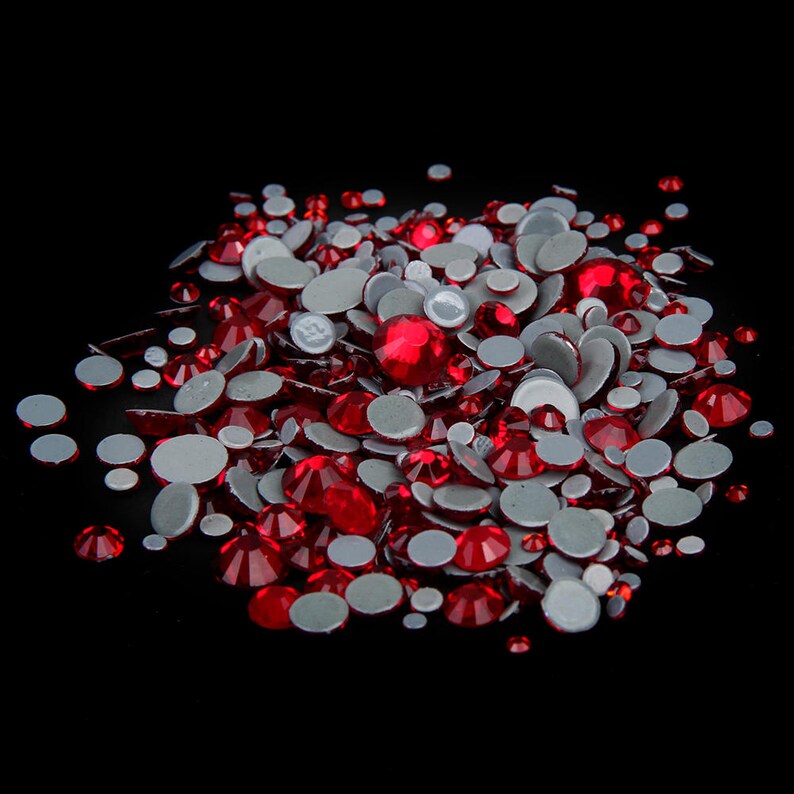 Red 4000 Pcs Assorted 8 Sizes Crystal Glass Rhinestones - Etsy