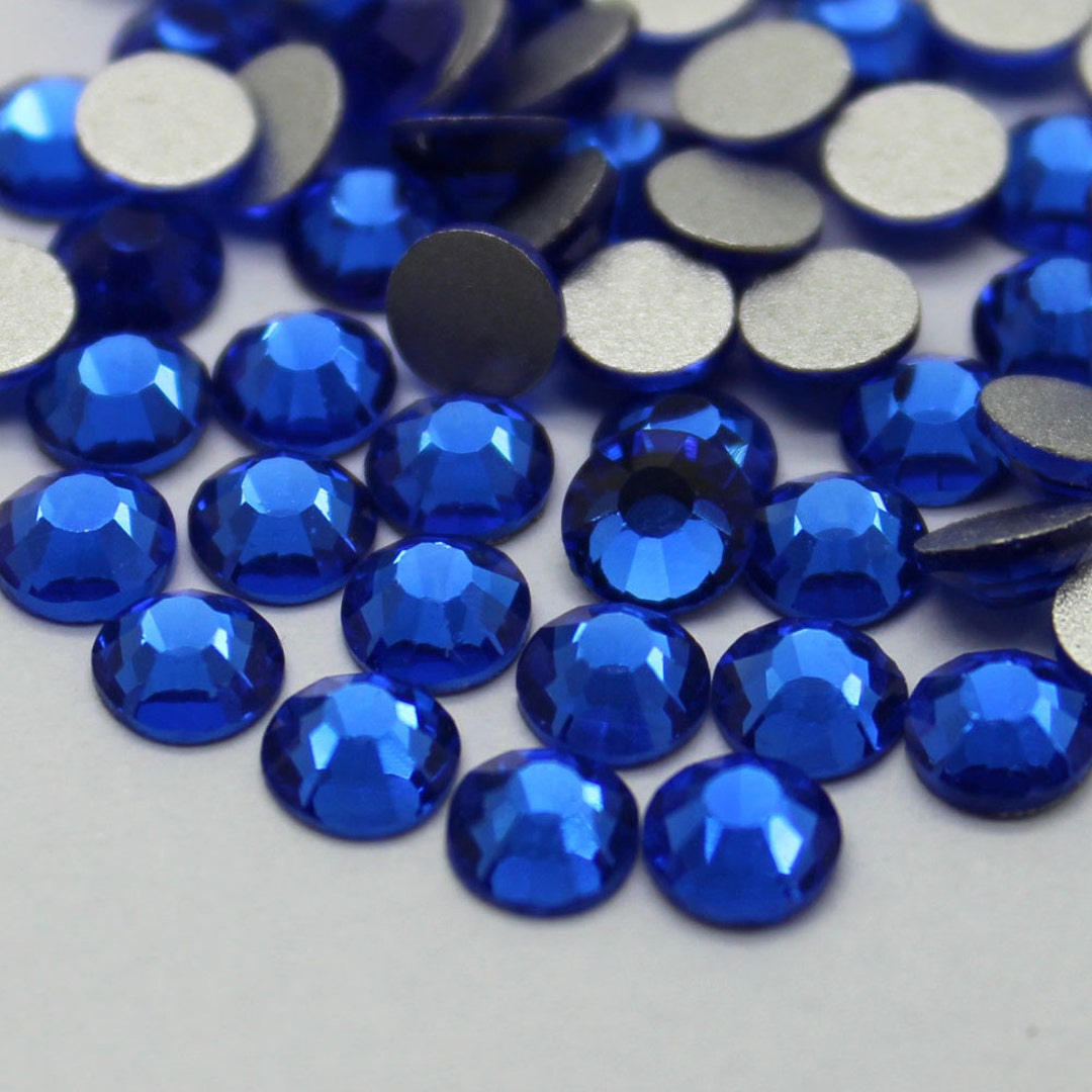 Dark Blue-- Crystal Glass Rhinestones Flatback High Quality No Hotfix ...