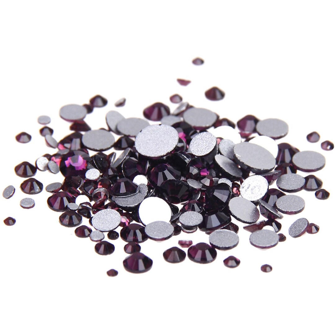 Amethyst -- 5000 Pcs Assorted 8 Sizes Crystal Glass Rhinestones ...