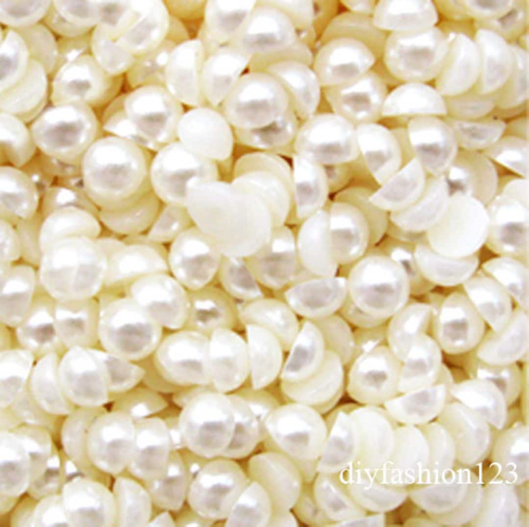 1000 Pieces Cream 2mm Flat Back Resin Pearl Cabochons - Etsy