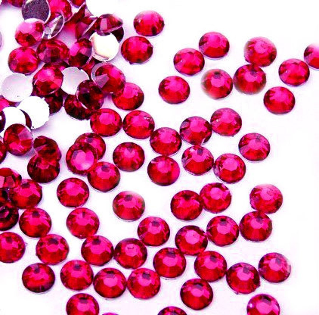 5mm 500 Pieces Round Flat Back 14 Facet Cut Rhinestones ---- Fuchsia - Etsy