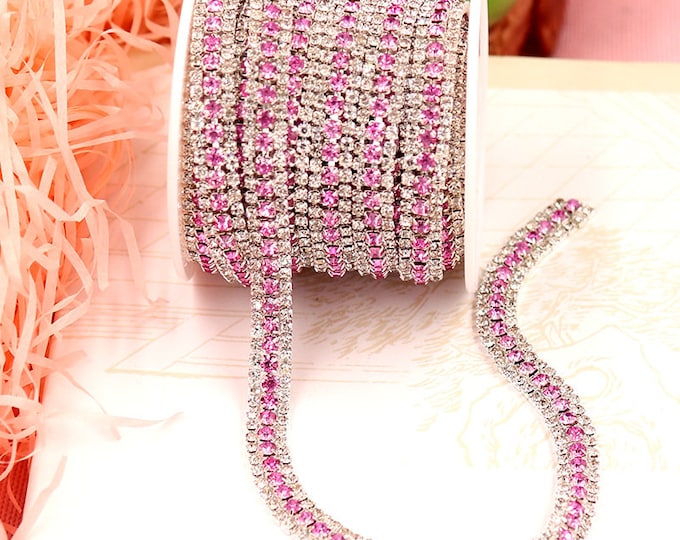 3 Row Silver Tone Teal Clear Rhinestones Trim Crystal - Etsy