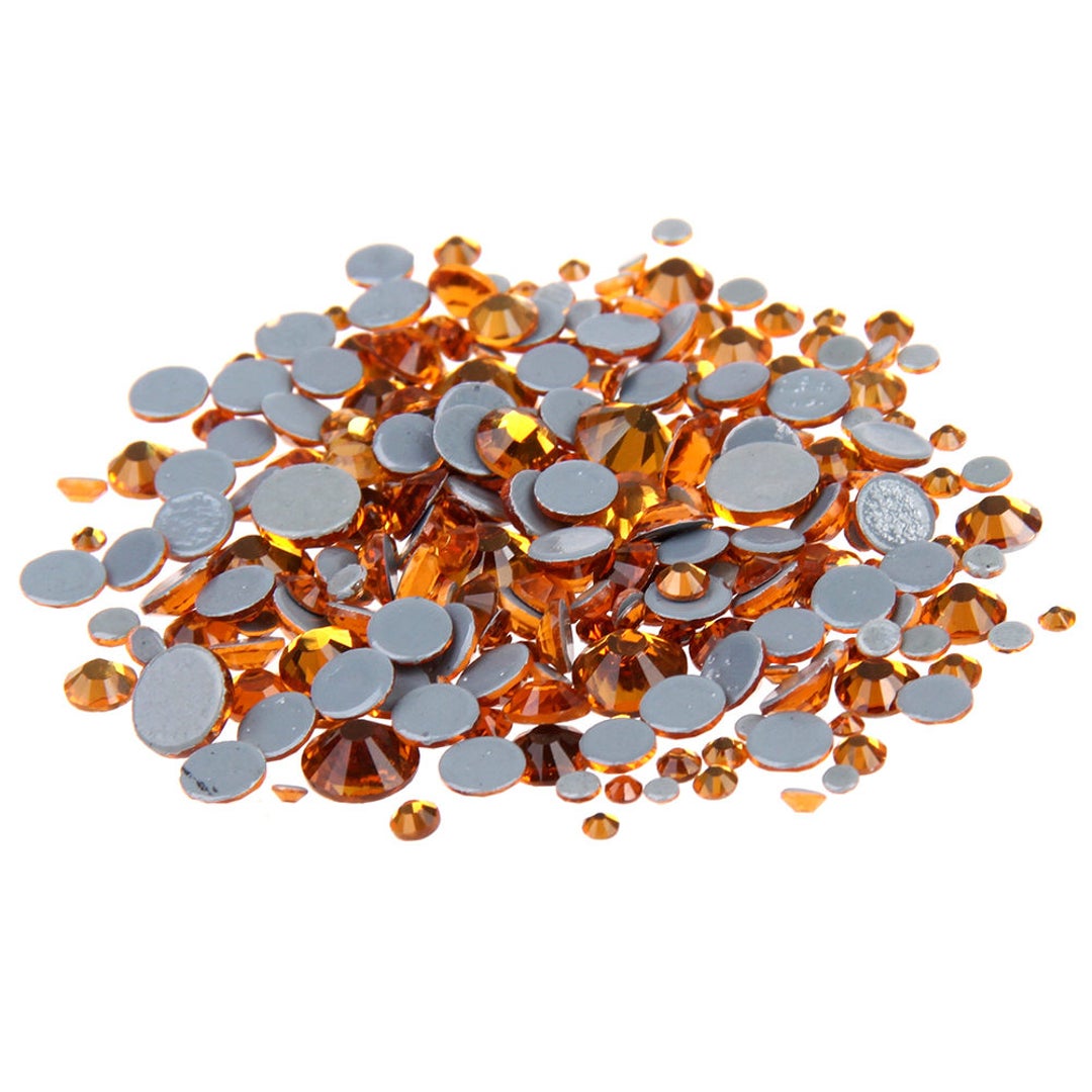 Gold -- 4000 Pcs Assorted 8 Sizes Crystal Glass Rhinestones Flatback ...