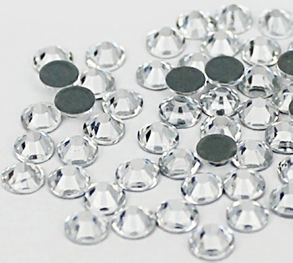 Clear Hotfix Iron on Rhinestones Glass Rhinestone Flatback - Etsy