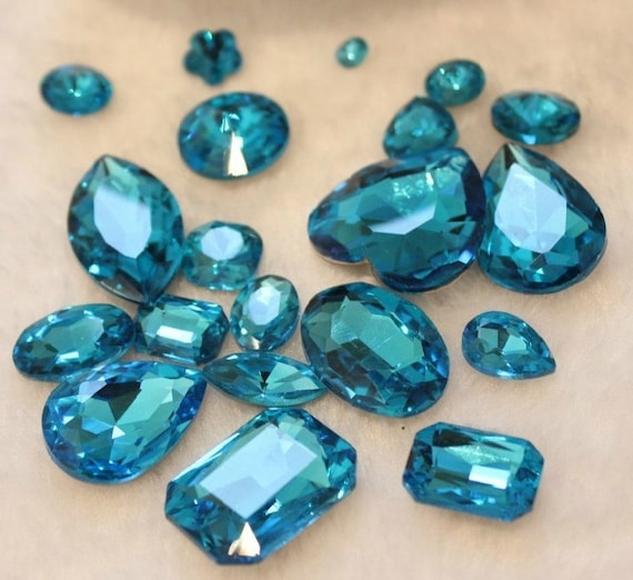 Lake Blue 10 Pieces Assorted Cut Back Clear Crystal Glass - Etsy