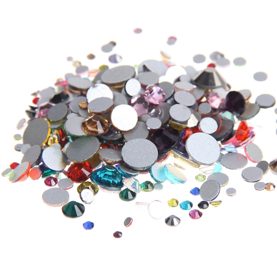 Mixed Colors -- 5000 Pcs Assorted 8 Sizes Crystal Glass Rhinestones ...