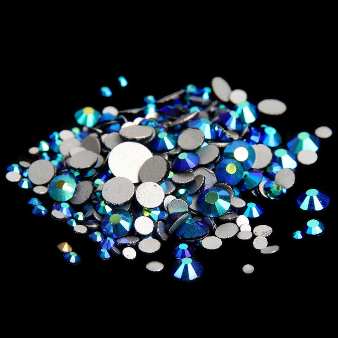 AB Black Crystal Glass Rhinestones Flatback High Quality No - Etsy