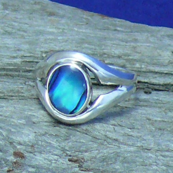 Paua Shell Ring - Etsy