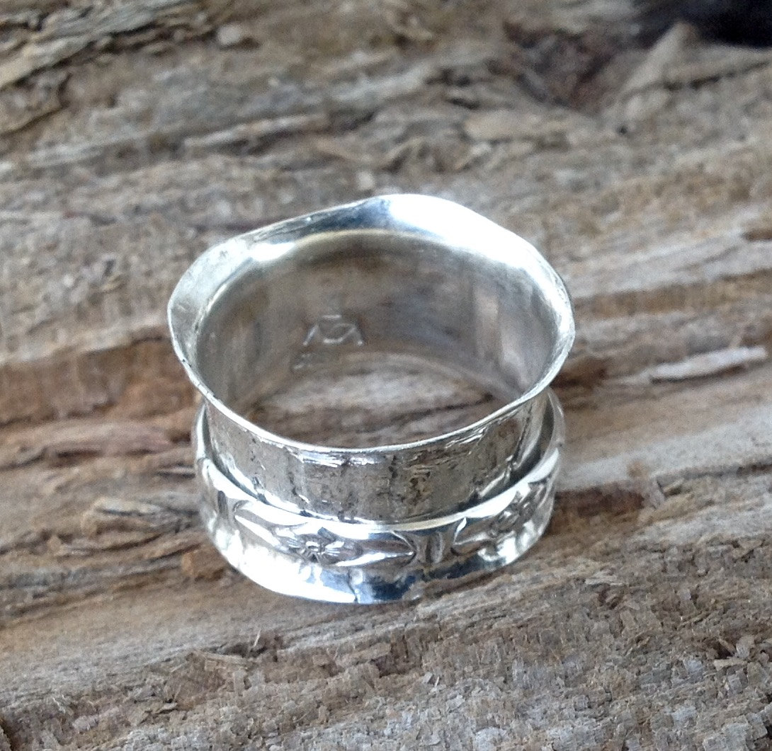Spinner Ring Worry Ring Sterling Silver - Etsy
