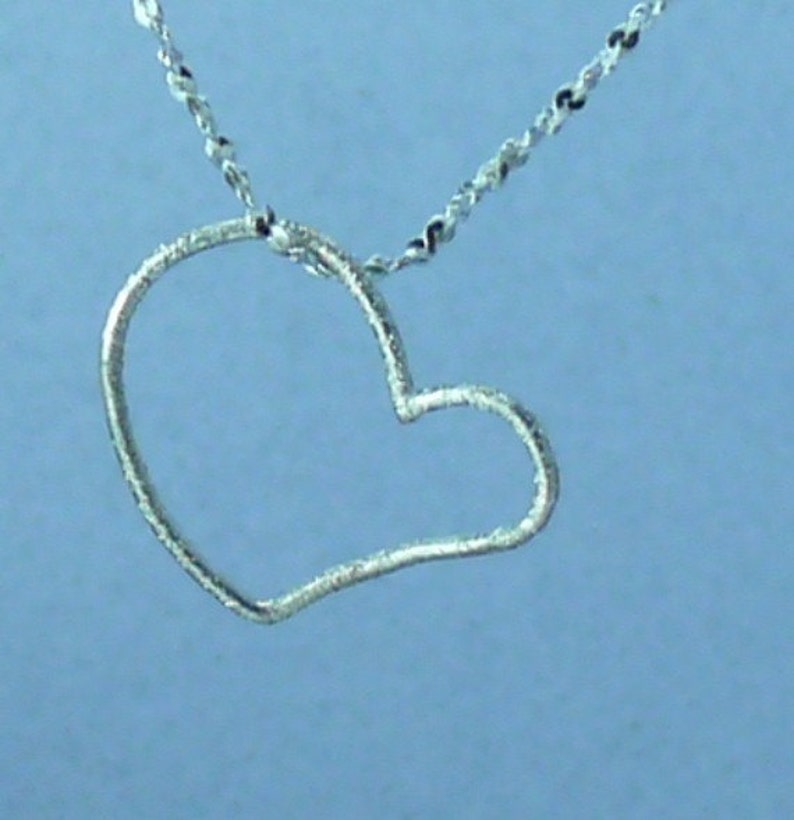 Hand Forged Diamond Pave' Tooling Open Heart Sterling - Etsy