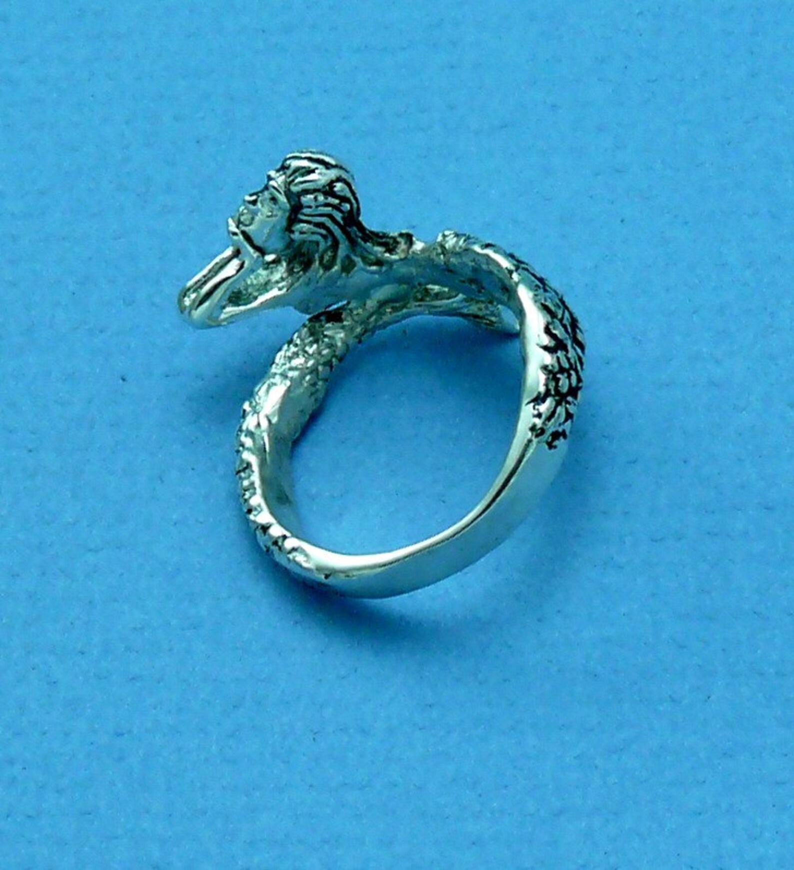 Mermaid Sterling Silver Ring - Etsy
