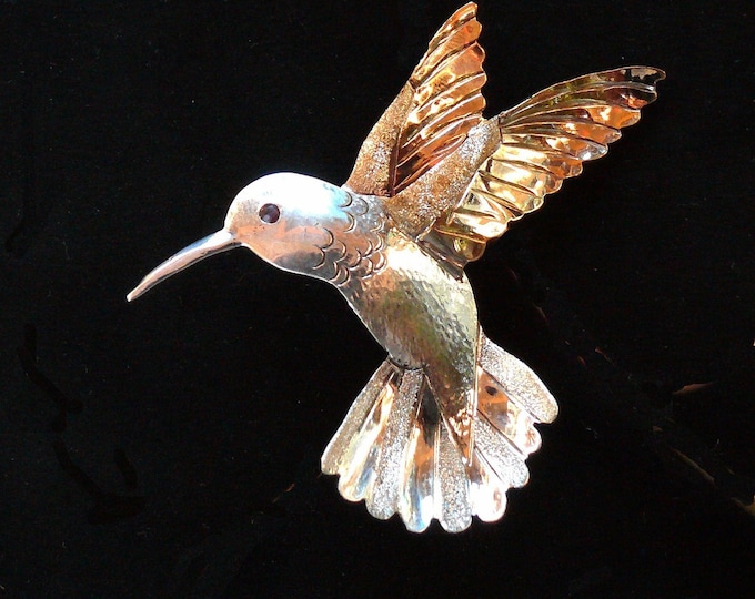 Hummingbird Pin / Pendant Sterling Silver & 14kt Gold Filled - Etsy