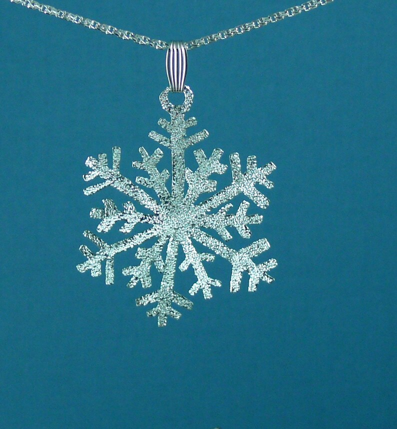 Snowflake Pendant Large Sterling Silver Diamond Pave' - Etsy