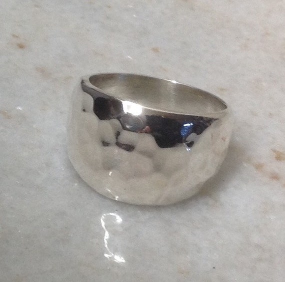 Hammered Texture Ring Sterling Silver | Etsy