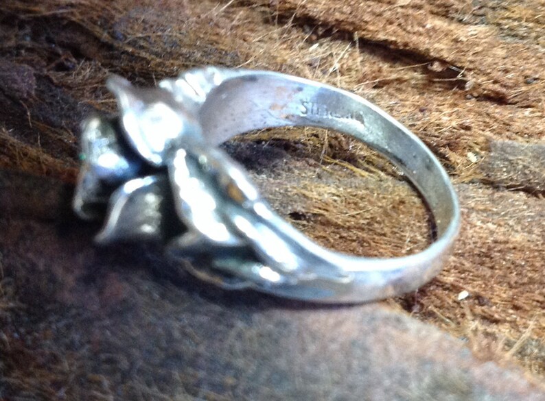 Rose Ring Band Sterling Silver With Cubic Zirconia | Etsy