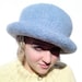 Light Blue Rolled Brim Felted Hat - Etsy