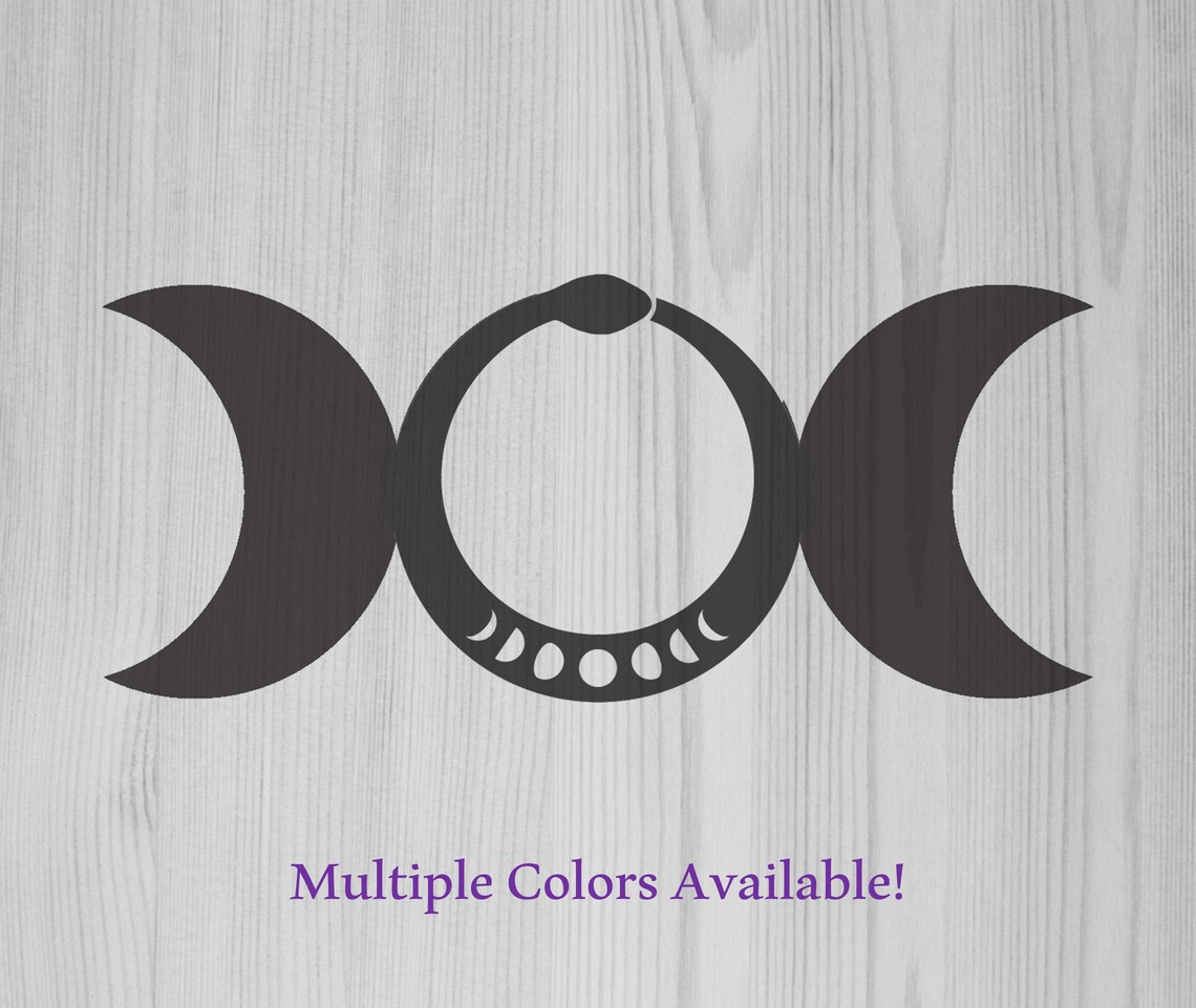 Triple Moon Ouroboros Moon Phases version 1 Glossy Permanent - Etsy