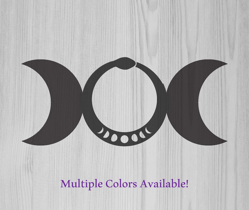 Triple Moon Ouroboros Moon Phases version 1 Glossy Permanent - Etsy