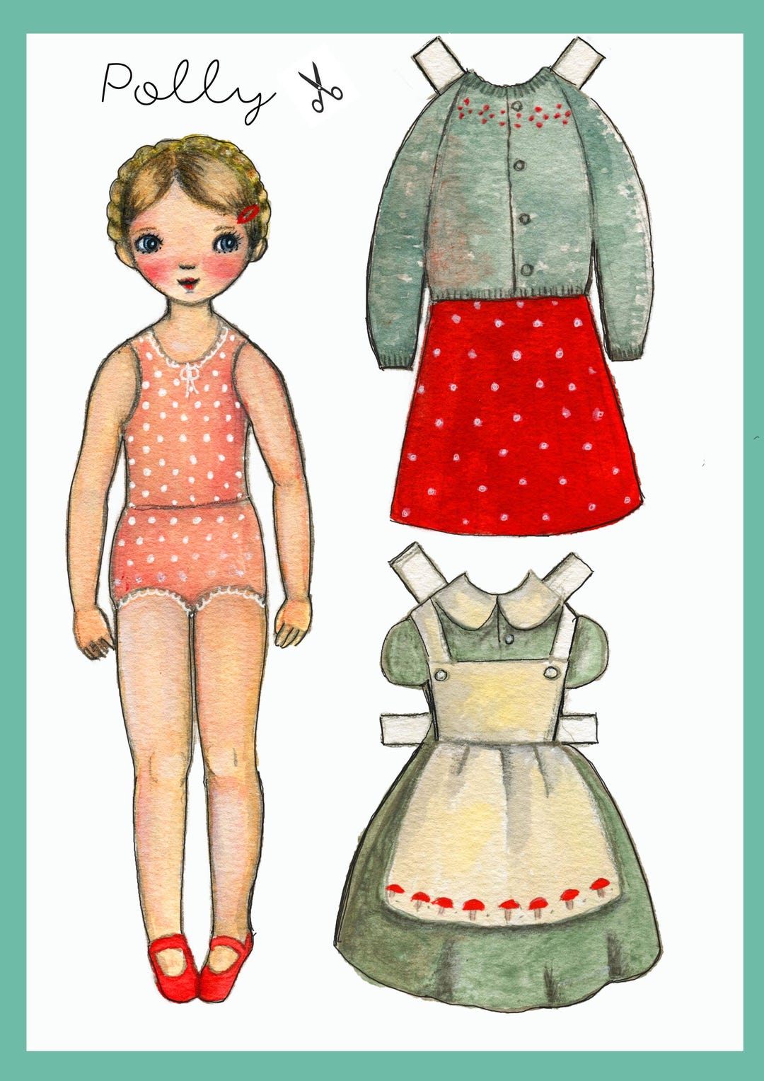 Polly Cut Out Doll - Etsy