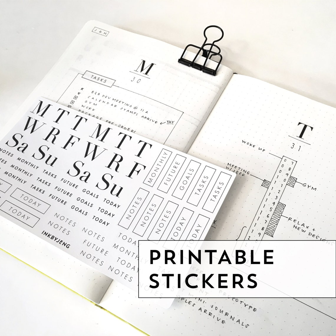 Printable PDF Week and Task Stickers for Journal and | Etsy