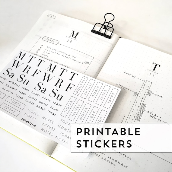 Printable PDF Week and Task Stickers for Journal and - Etsy