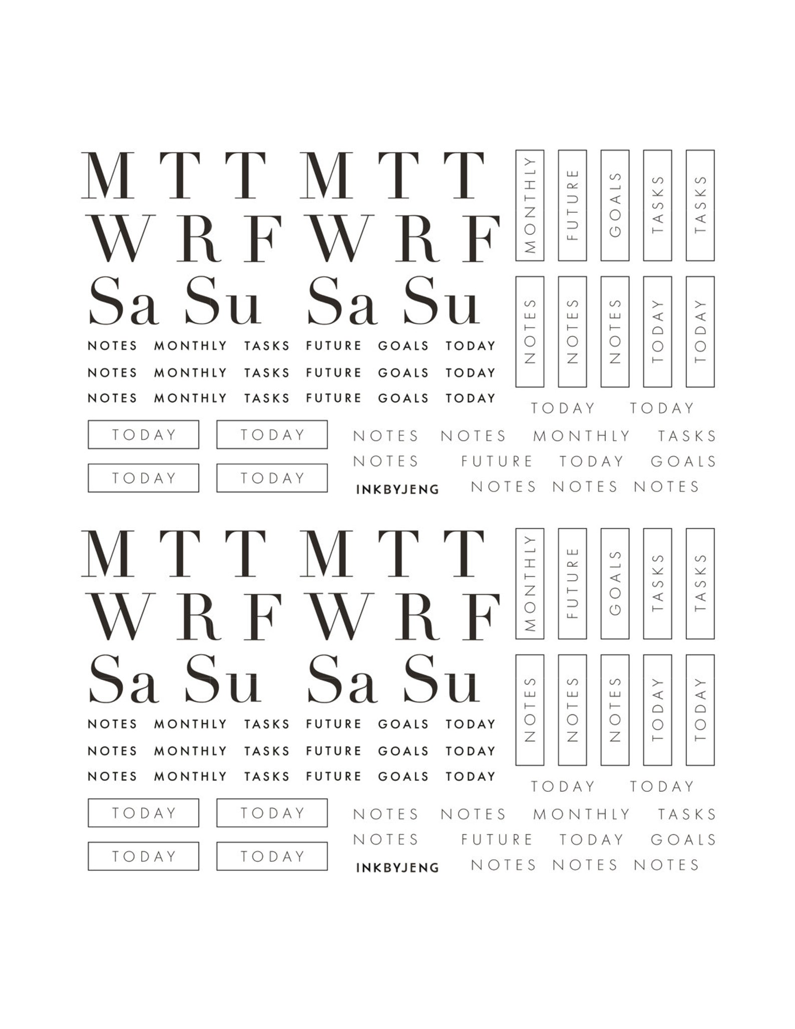 Printable PDF Week and Task Stickers for Journal and | Etsy