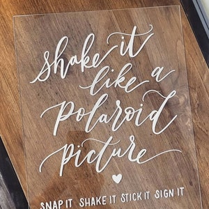 Acrylic Photo Guest Book Sign, Snap It Shake It Stick It, Acrylic ...