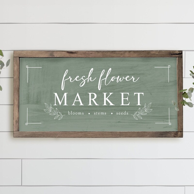 Fresh Flower Market Sign - Etsy