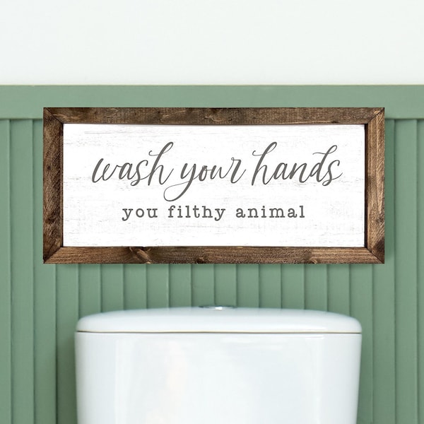 Wash Your Hands You Filthy Animal Wood Sign - Etsy