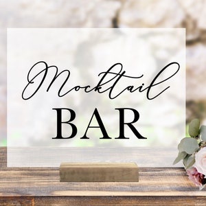 Acrylic Mocktail Bar Sign Acrylic Wedding Sign Mocktail Bar | Etsy