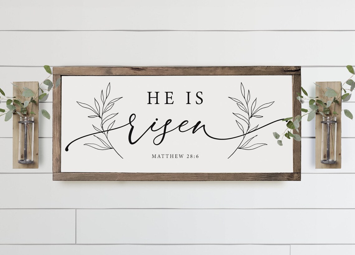 He is Risen Sign Easter Home Decor Sign Easter Wall Decor - Etsy