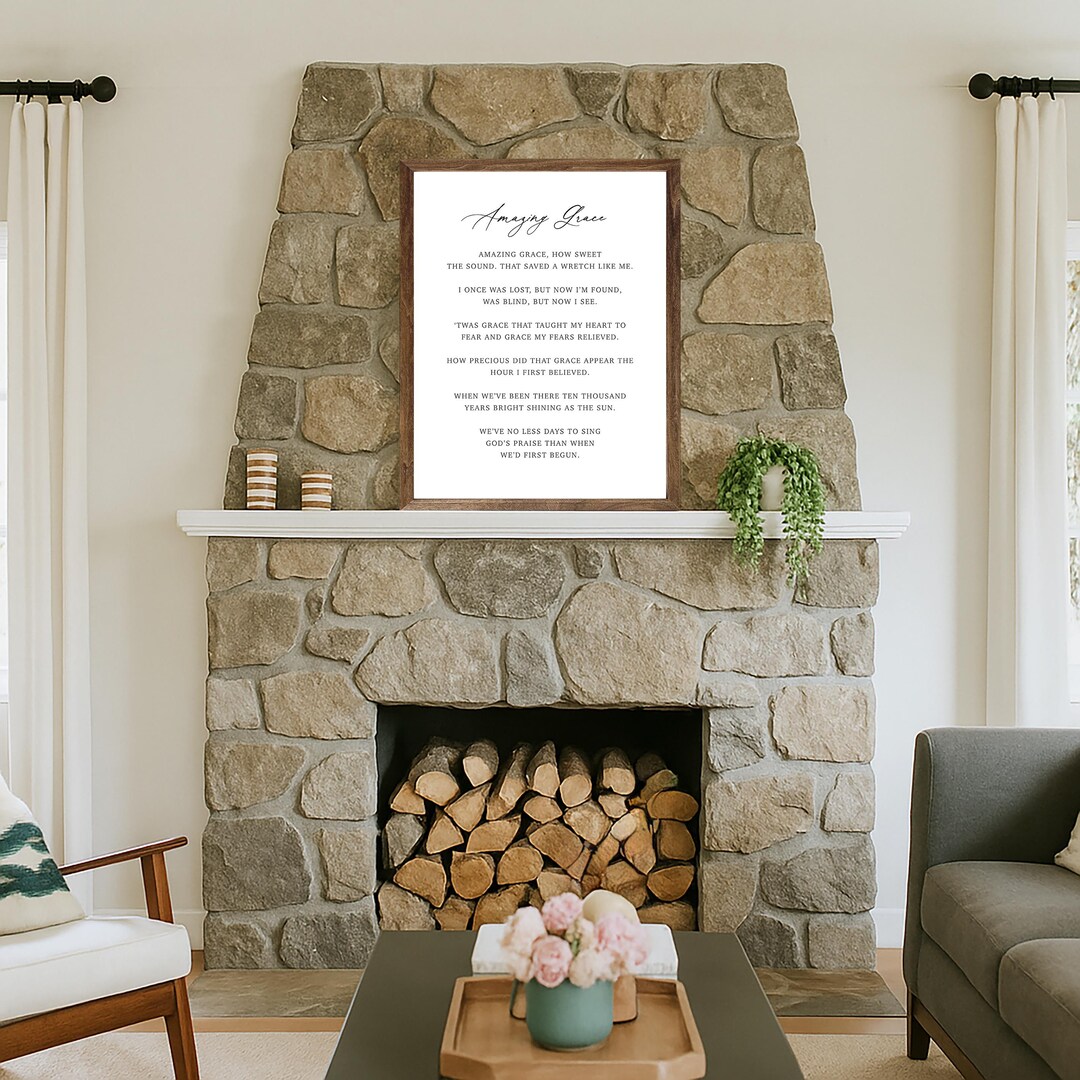 Amazing Grace Christian Wall Art, Amazing Grace Sign, Wood Framed Sign ...