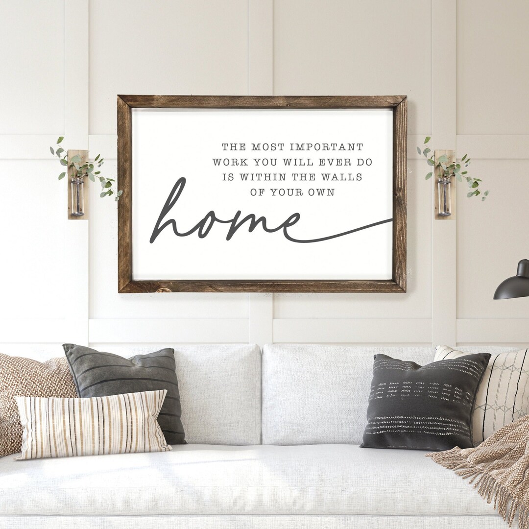 The Most Important Work Sign Wood Sign Living Room Wall Decor Living ...
